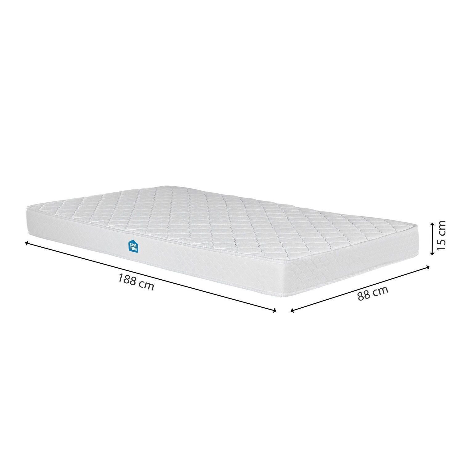 Colchão de Solteiro Nuvem D23 188 x 88 x 15cm Casatema Branco