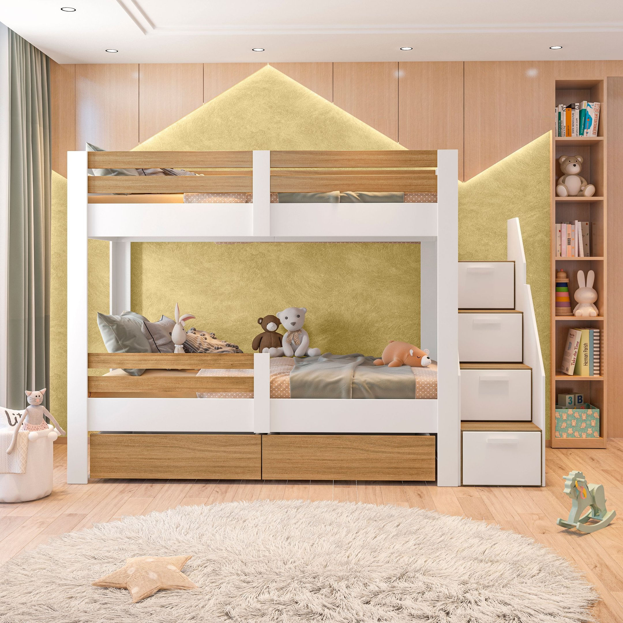 Beliche Infantil Star Plus com Grade de Proteção Casatema Branco ...