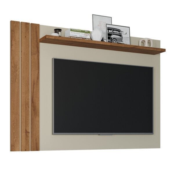Painel para TV até 50 Polegadas Ana Espresso Móveis Off White/Savana