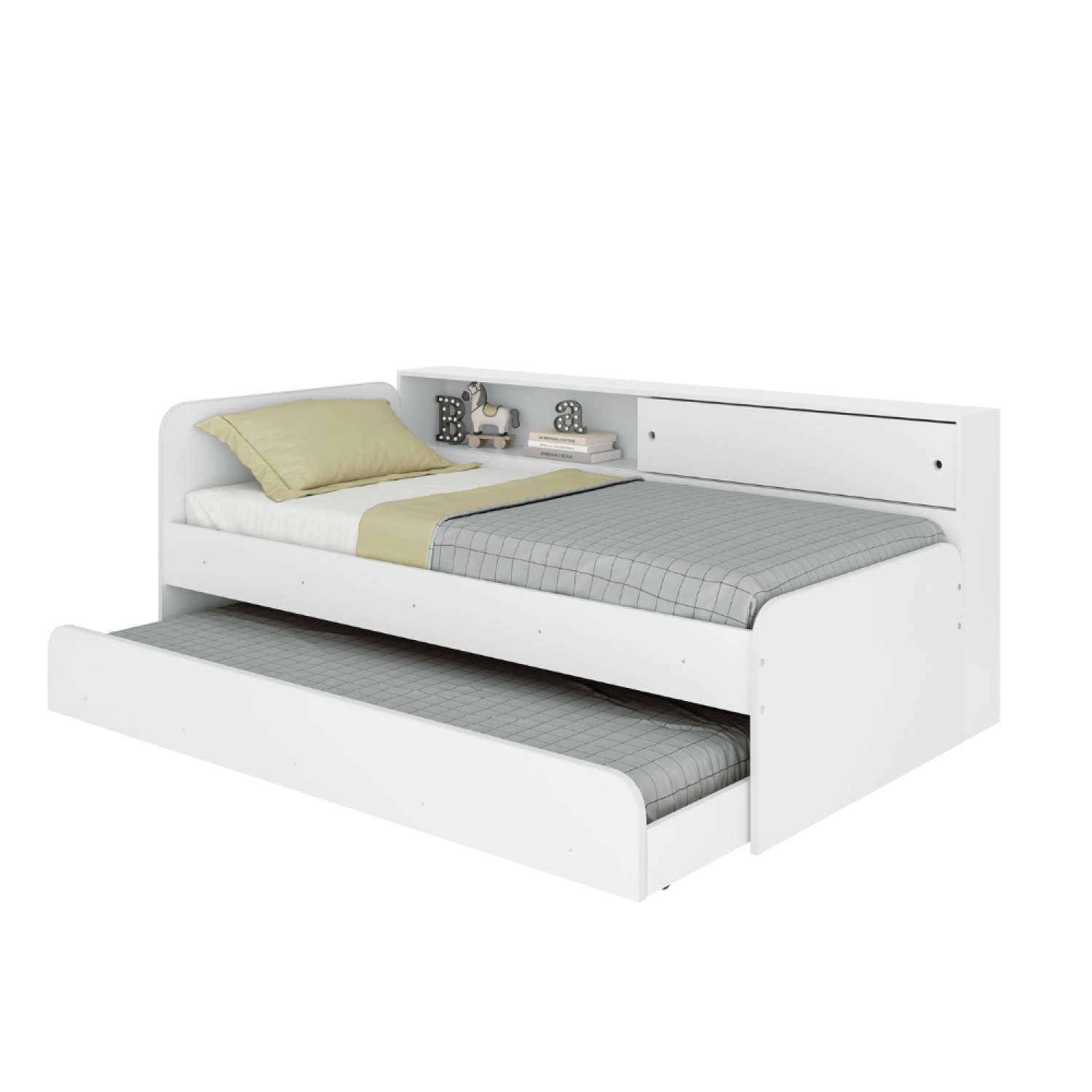 Bicama Infantil com Modulo Lateral Caracol Branco - CASATEMA