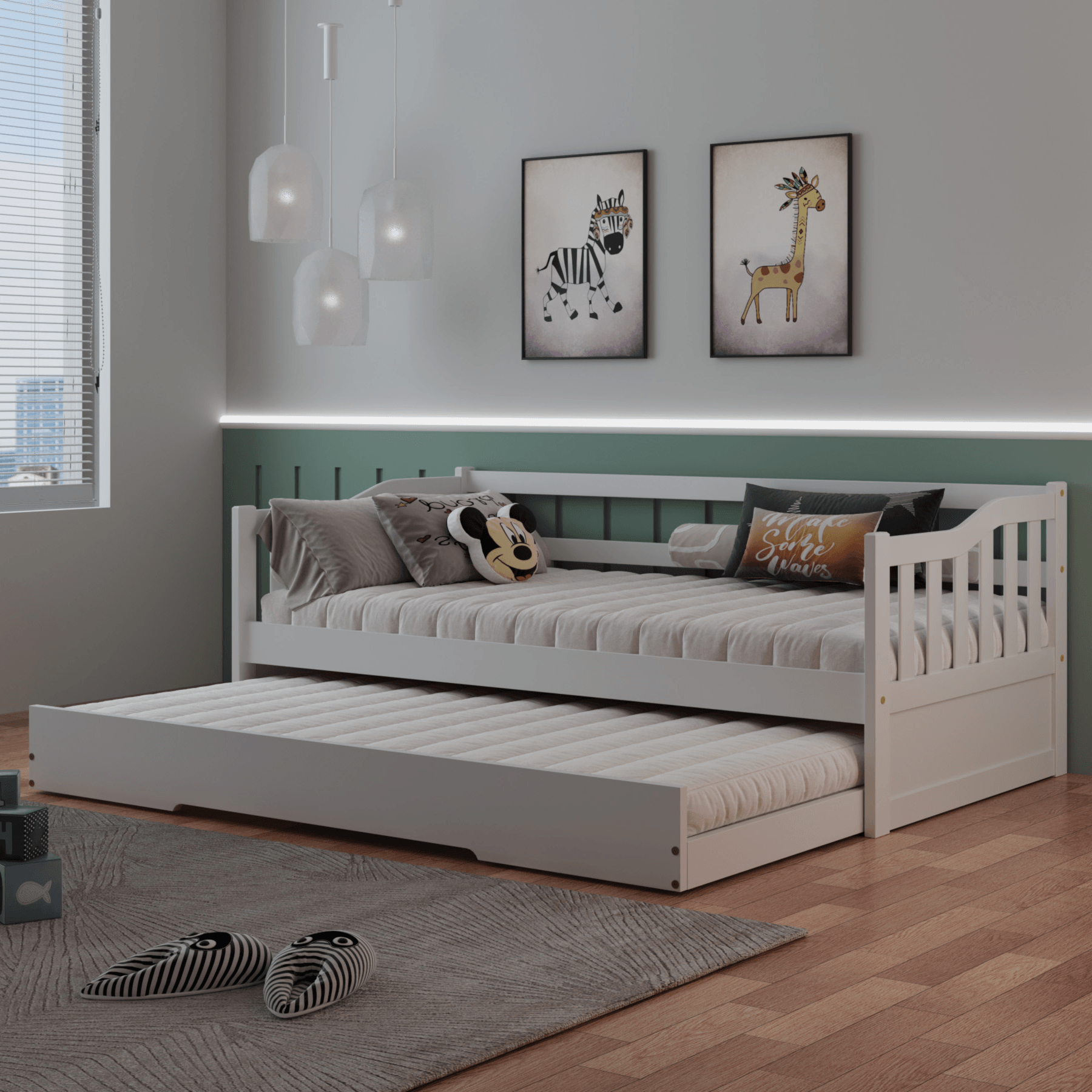 Bicama Infantil em Madeira Maciça/MDF American Branco - CASATEMA