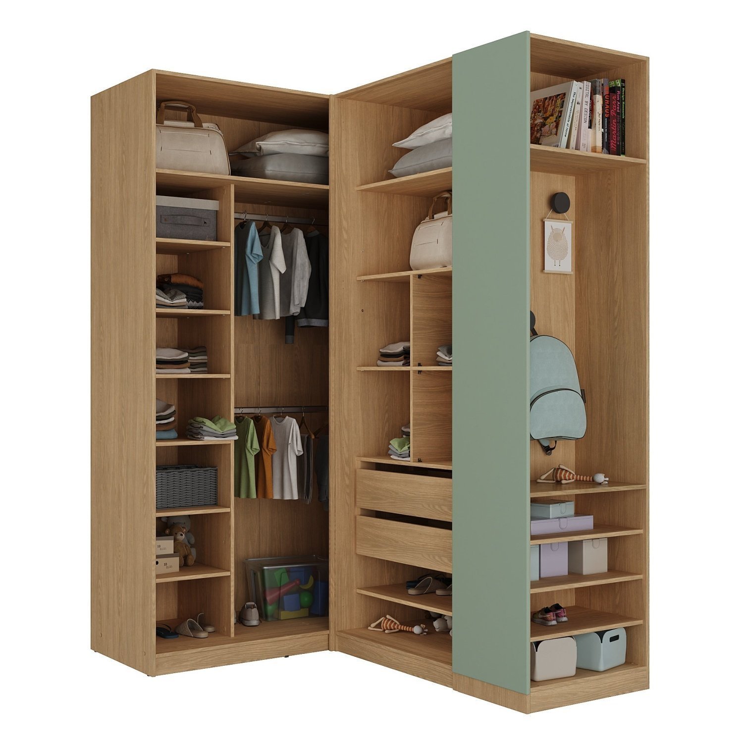 Guarda Roupa Modulado Infantil de Canto 6 Portas 2 Gavetas Joy Kids ...